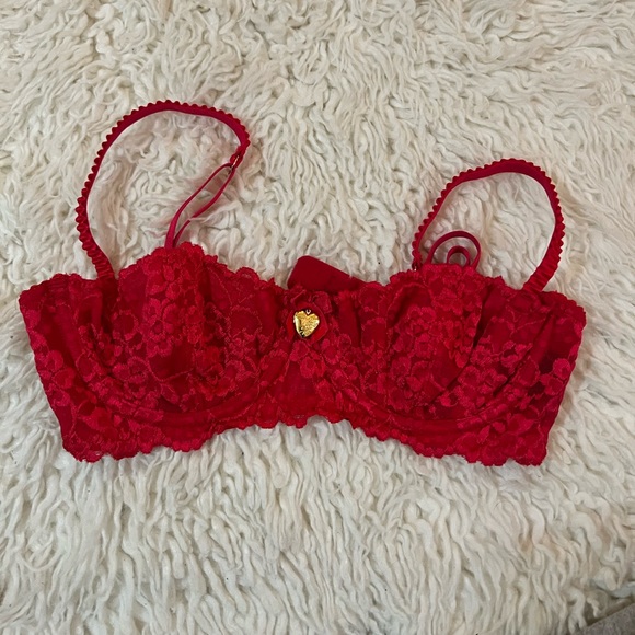 H&M | Intimates & Sleepwear | Hm Lace Red Bra | Poshmark